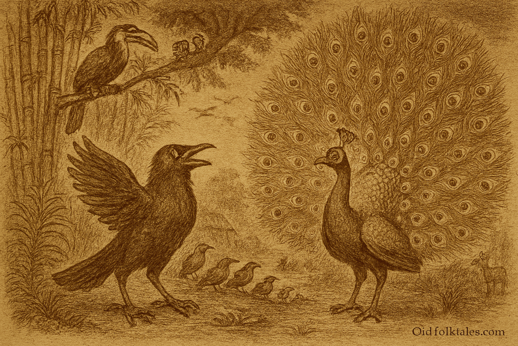The Proud Crow and the Peacock: Burmese Tale About Humility and True ...